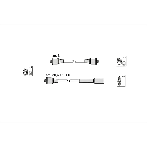 PATRON PSCI1009 (059998031 / 803998031) комплект проводов зажигания abu76 audi: 80 1.6i / 2.0i 91- VW: Golf (Гольф) III