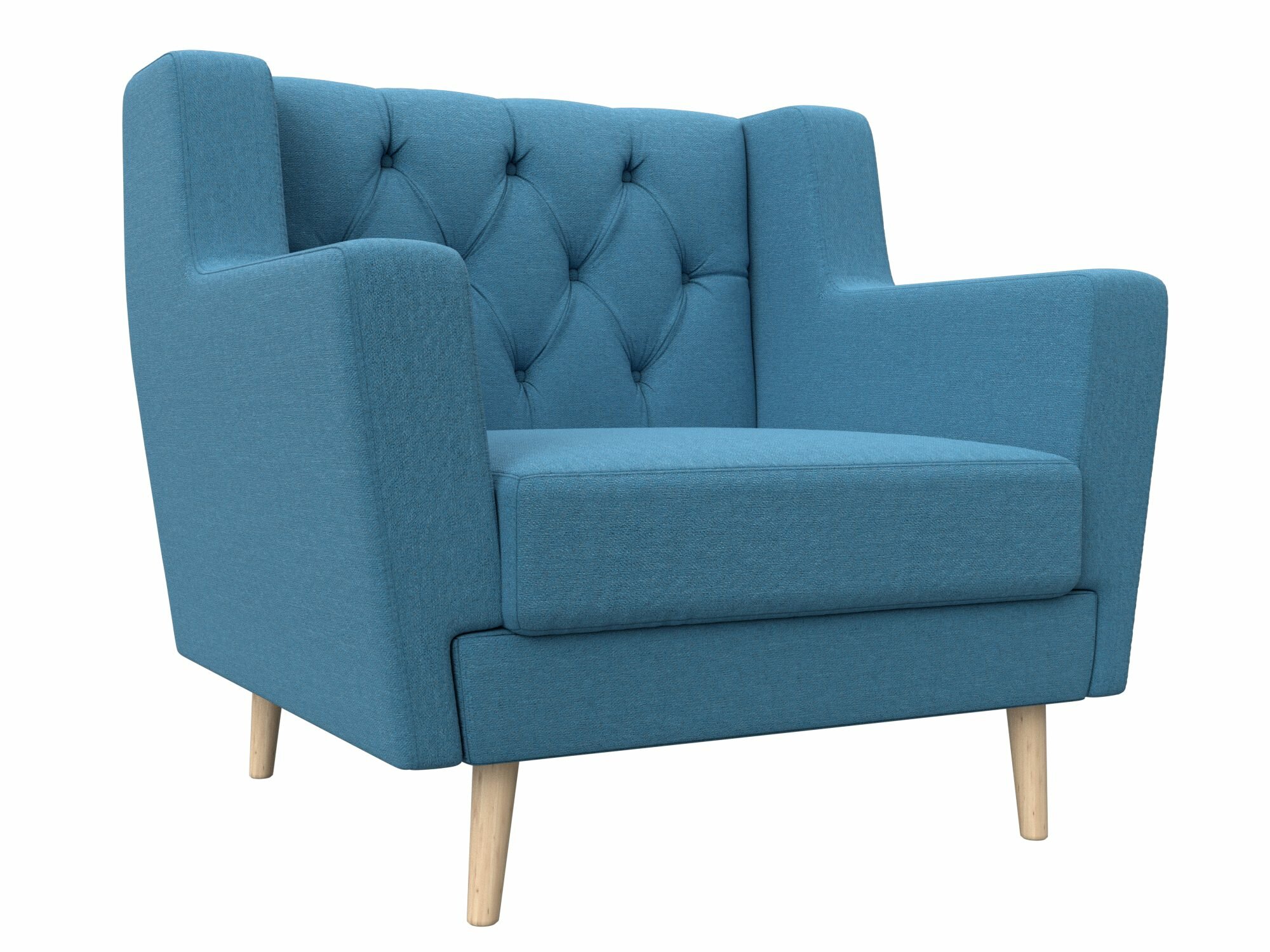 Кресло Брайтон Люкс, рогожка, механизм нераскладной, Амур голубой, 78x77x85см. Хит Диванов