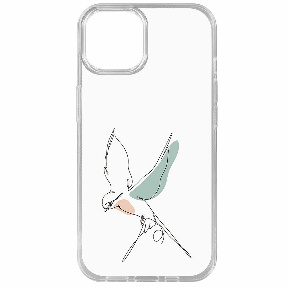 Чехол-накладка Krutoff Clear Case Полет для iPhone 14, с рисунком, термопластичный полиуретан (TPU)