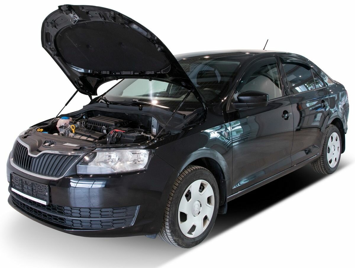 Газовые упоры капота АвтоУпор для Skoda Rapid I, II 2013-2020 2020-н. в./Volkswagen Polo VI лифтбек 2020-н. в, 2 шт, USKRAP012