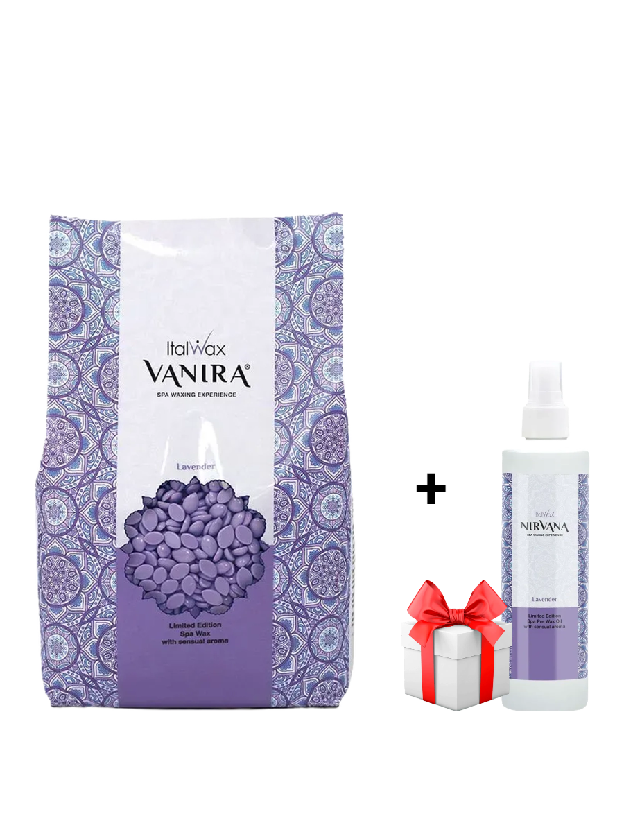Воск Лаванда ITALWAX VANIRA Lavende, 1 кг + (подарок: Масло Лаванда Vanira 250 мл)