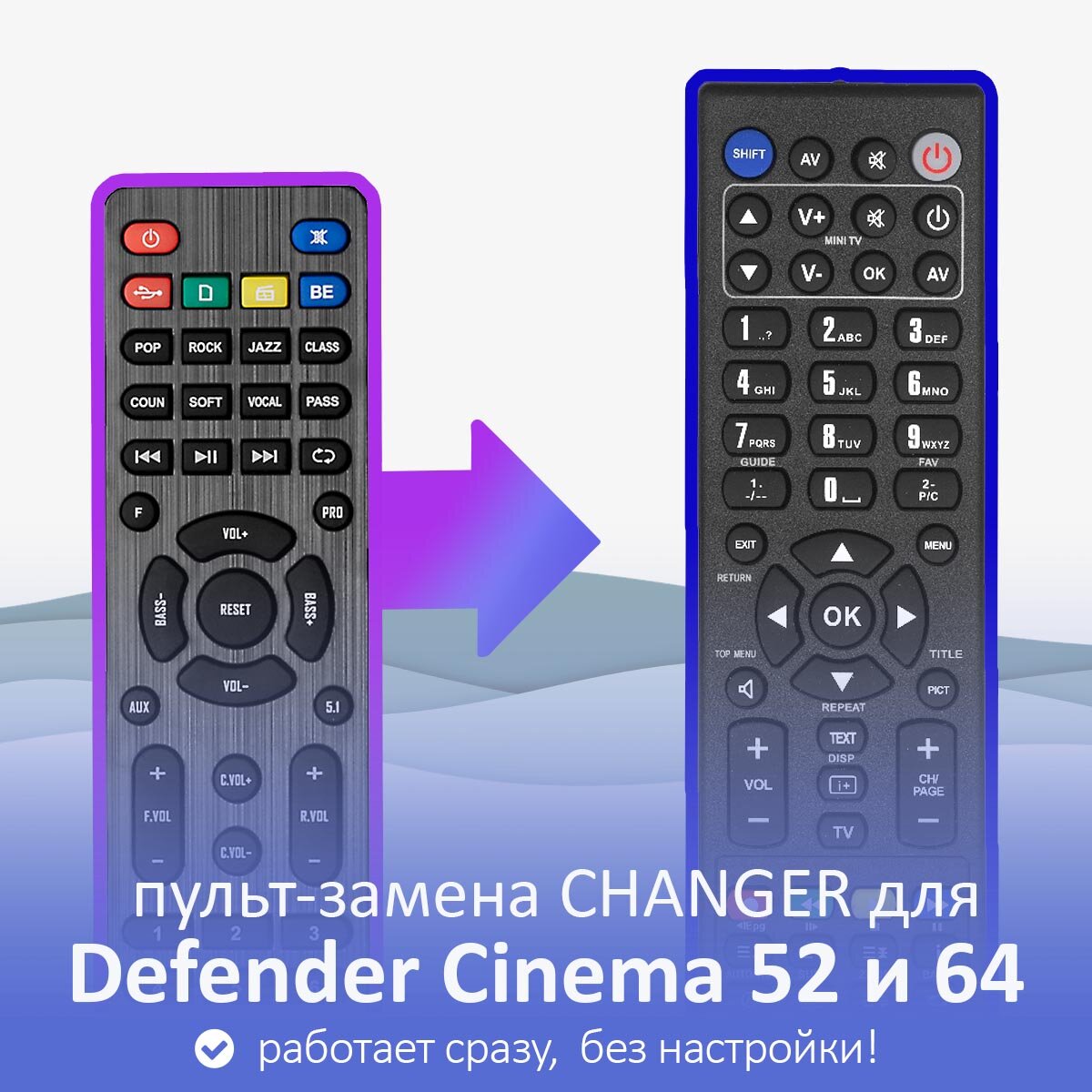 Пульт-замена для Defender Cinema 52 и 64