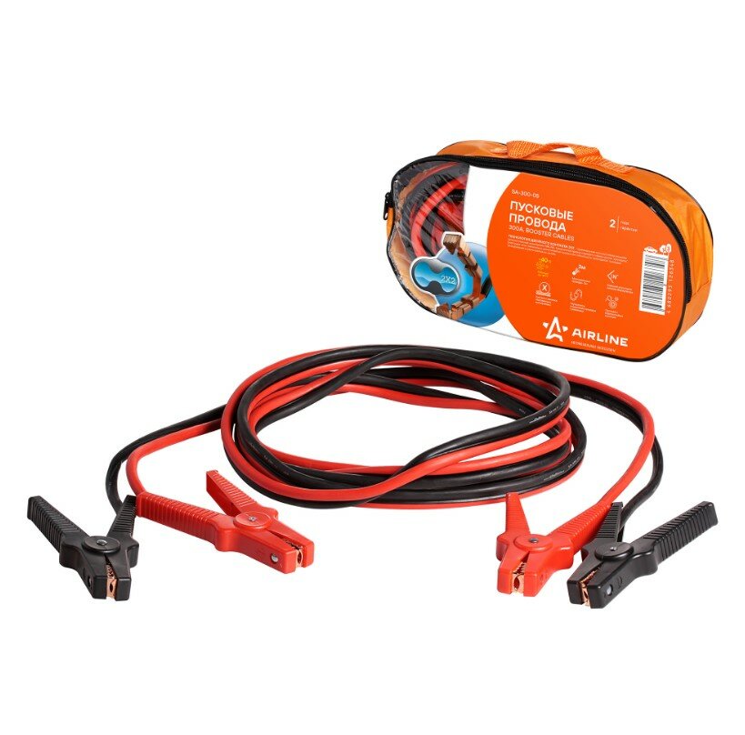 Провода пусковые Airline 300 А 3 м серия PRO сумка