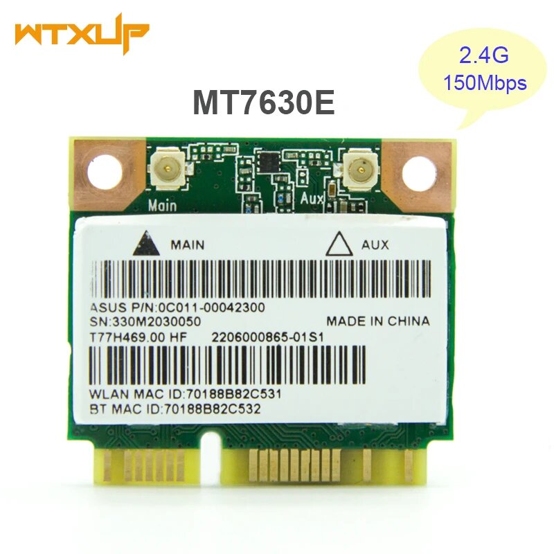 Mediatek MT7630E Mini PCI Express Беспроводная Wi-Fi-карта 150 Мбит/с 2,4G WIFI Сетевой адаптер для ноутбука