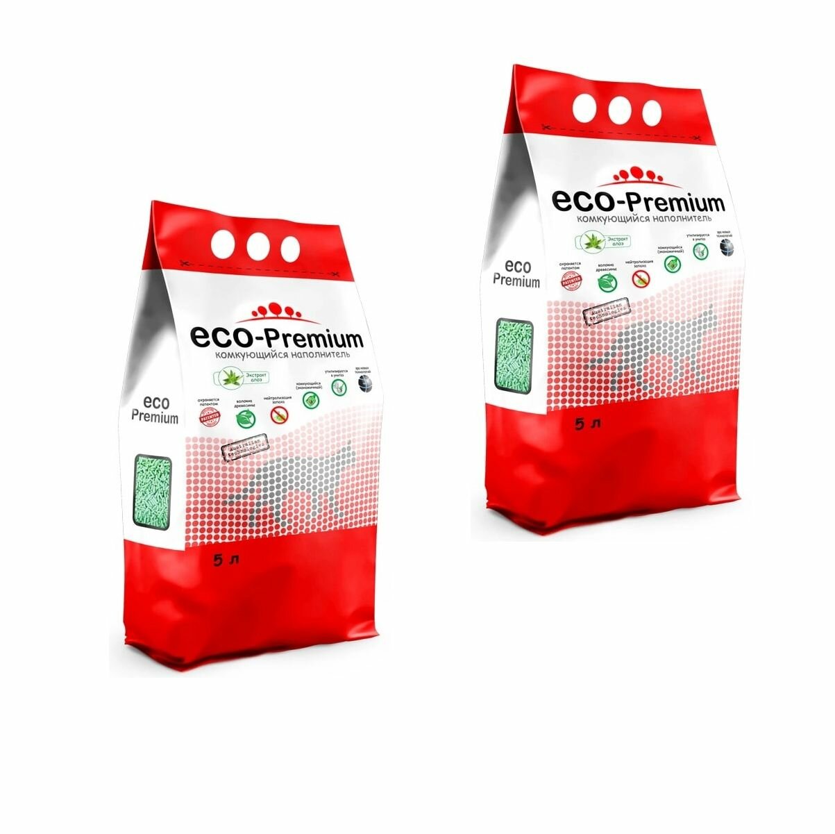 ECO Premium Алоэ наполнитель древесный алоэ 1,9 кг 5 л, 2 шт