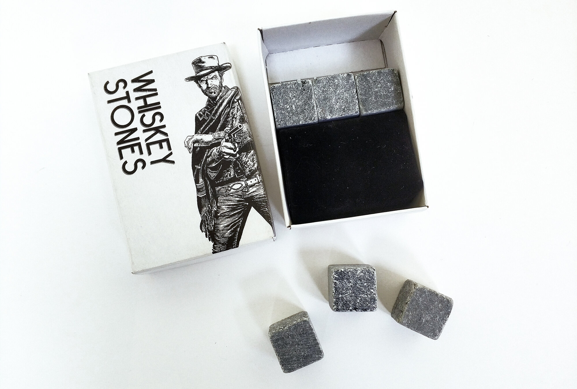 Камни для виски Whiskey Stones, 6 штук + мешочек