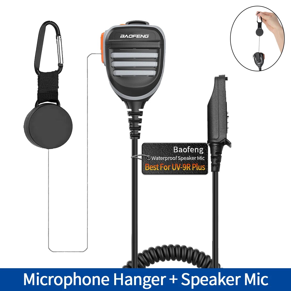 Baofeng водонепроницаемый динамик с микрофоном для BaoFeng UV-9R Plus UV-XR UV-9R Pro GT-3WP водонепроницаемая рация Ham двусторонняя радиосвязь