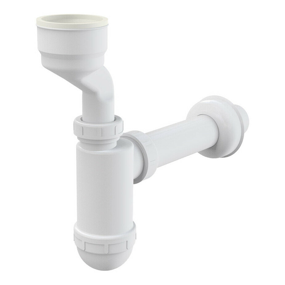 Сифон для писсуара 50х32 мм без выпуска белый