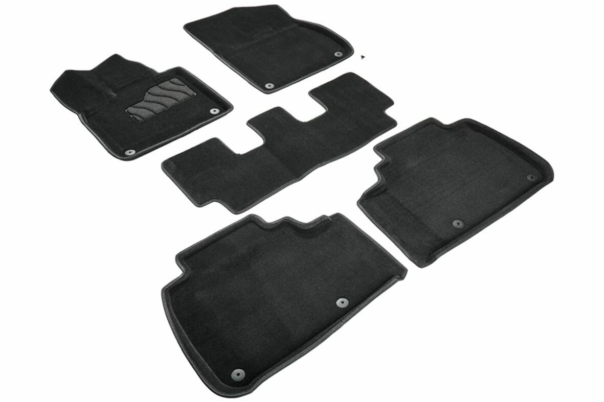 Ворсовые коврики 3D с бортом в салон автомобиля для Li Auto (Lixiang) L7 (без холодильника) (2023-н. в.)/Ли Авто (Лисян) L7