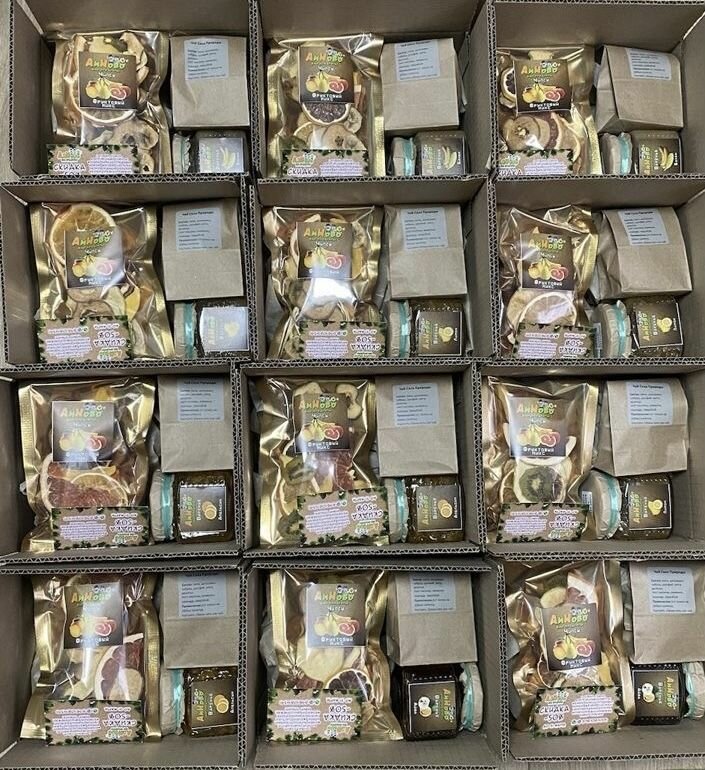 Новогодние наборы 12 шт варенье чай фруктовые чипсы без ГМО АйНово