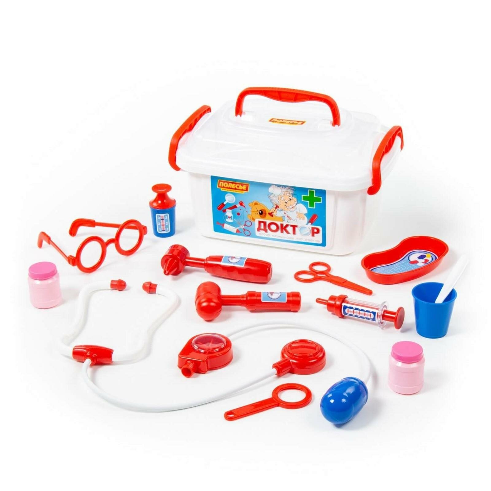 Набор Полесье 53619 "Доктор №2", от 3 лет, пластик, красный/белый