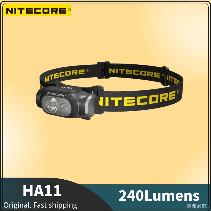 Налобный фонарь NITECORE HA11, сверхмальный, максимальный выход 240 люмен, с аккумулятором