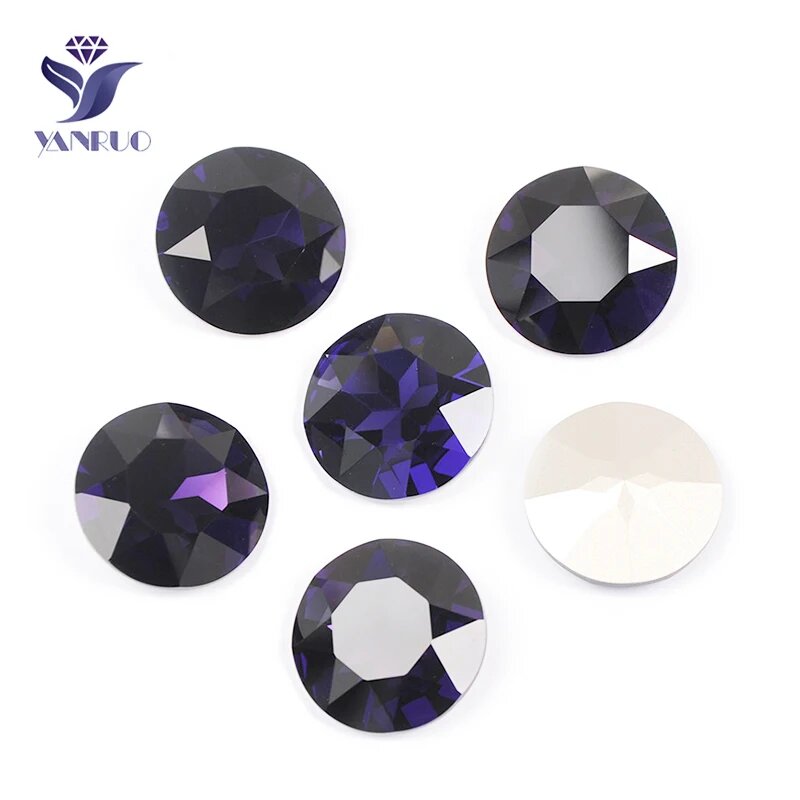 Стразы YANRUO фиолетовые круглые 27 мм, Purple Velvet