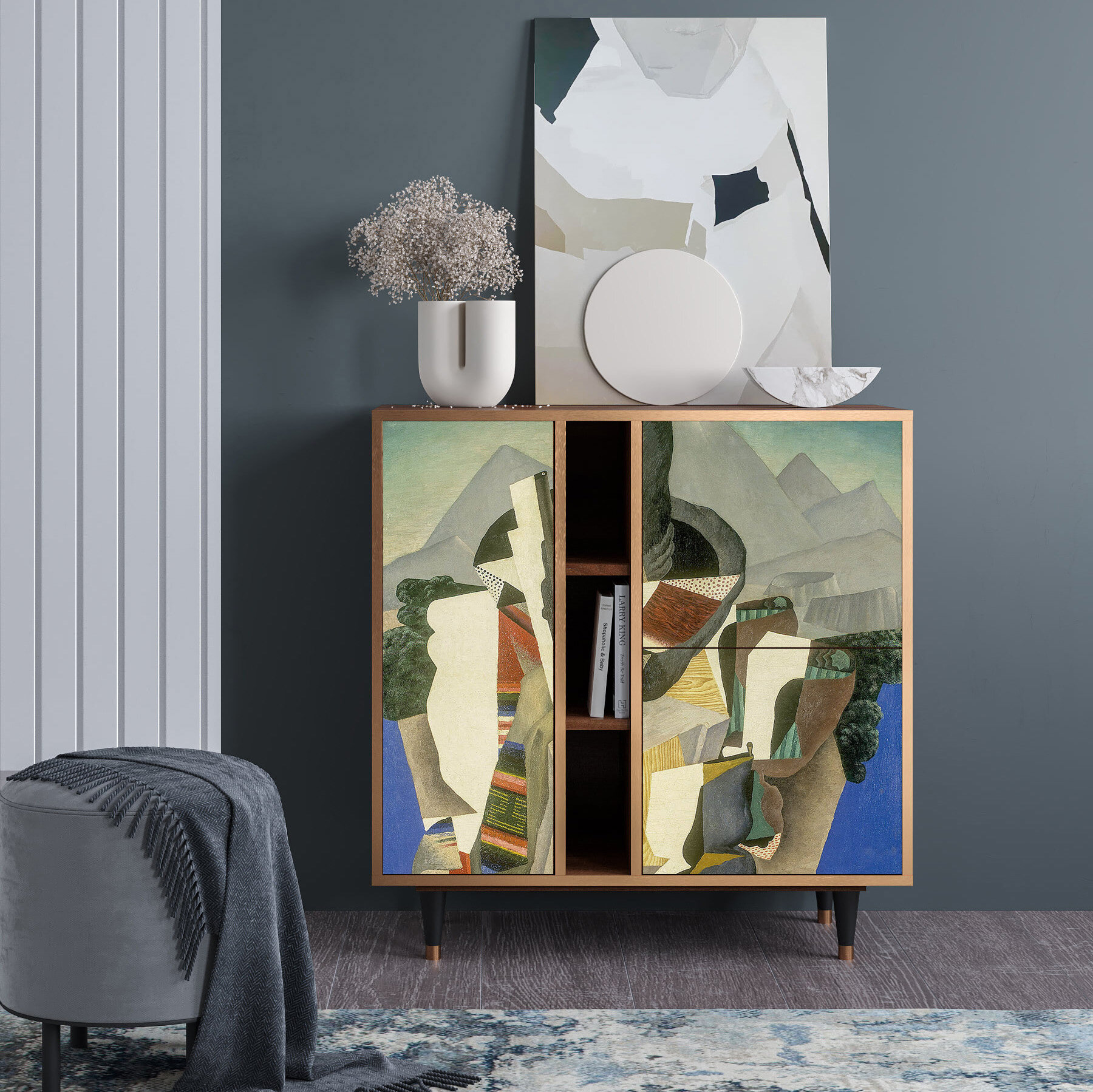 Комод - STORYZ - BS5 The Cubist Paintings by Diego Rivera, Размер - 94 x 96 x 41 см, Цвет корпуса - , Орех