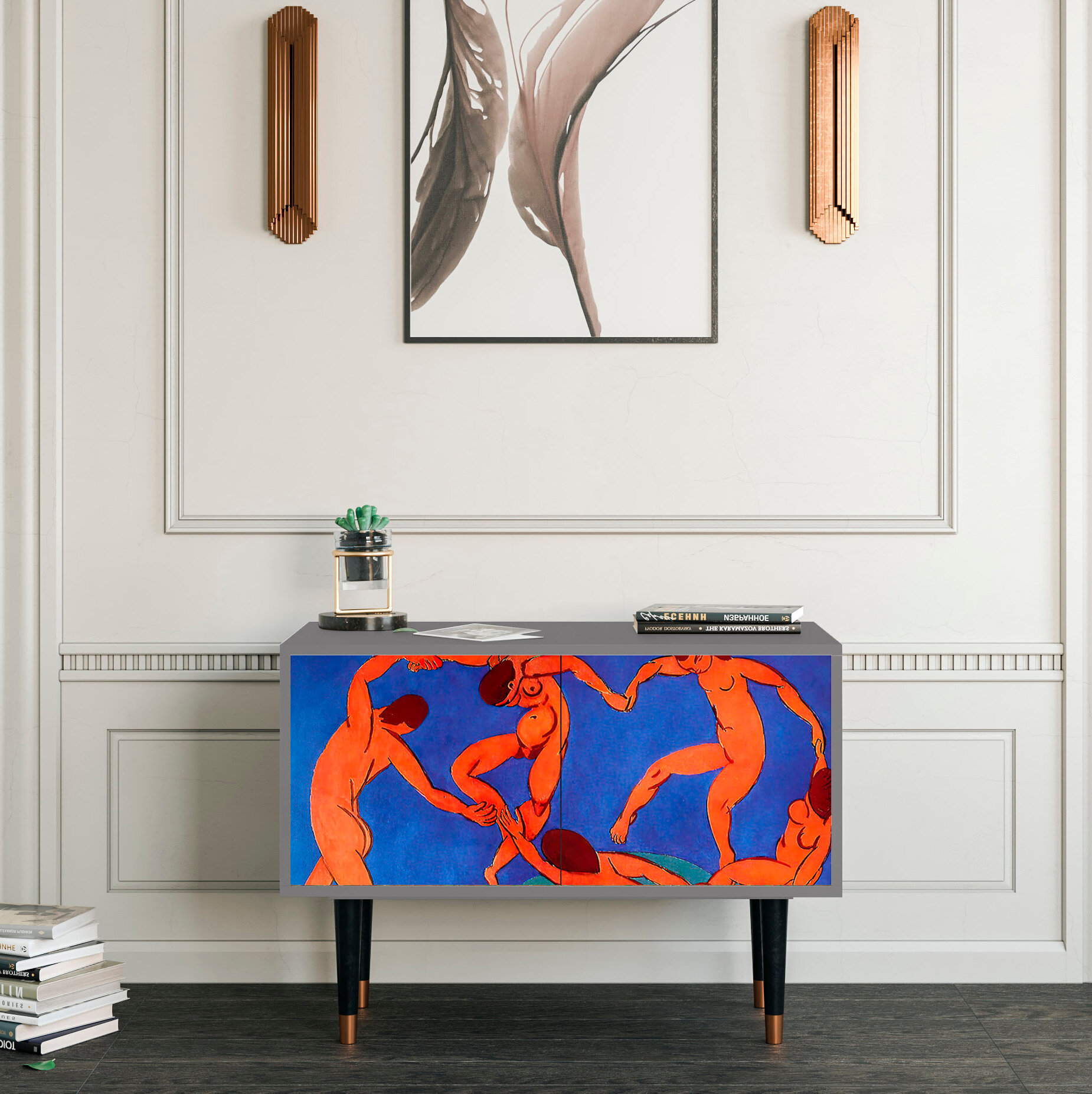 Комод - STORYZ - S1 The Dance by Henri Matisse , Размер - 94 x 69 x 48 см, Цвет корпуса - , Серый