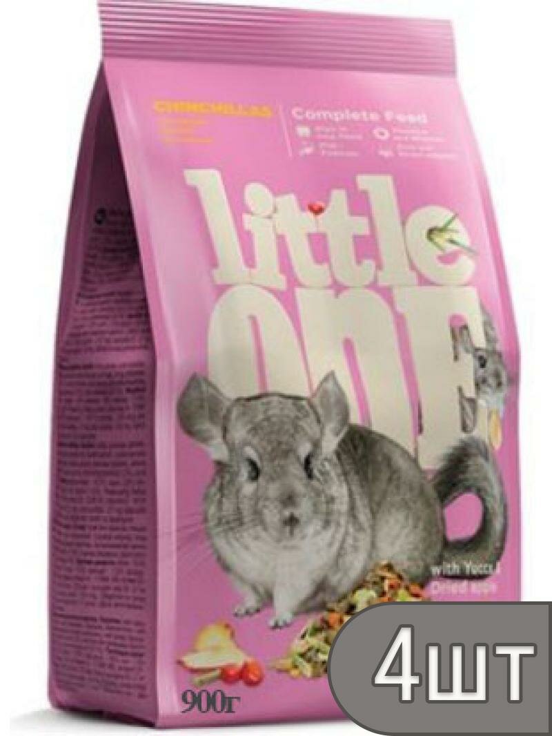 Little One Набор 4 шт Корм для шиншилл, 900г 3.6 кг