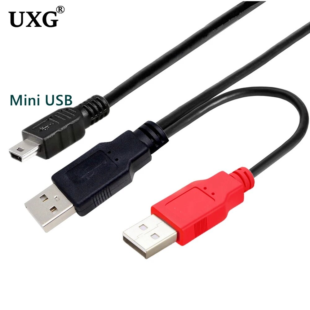 USB 2.0 Y-кабель для внешнего жесткого диска Mini USB
