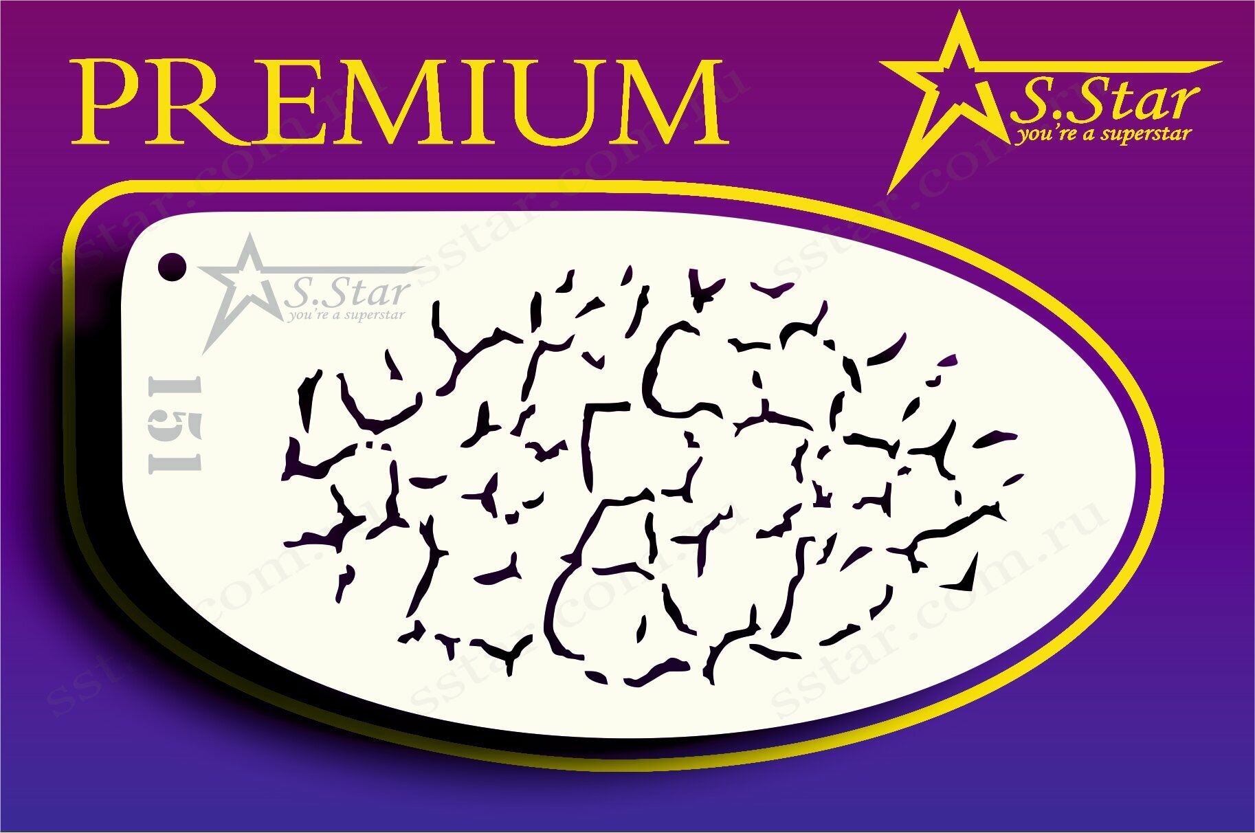 Трафарет для аквагрима постоянного пользования эффект трещин