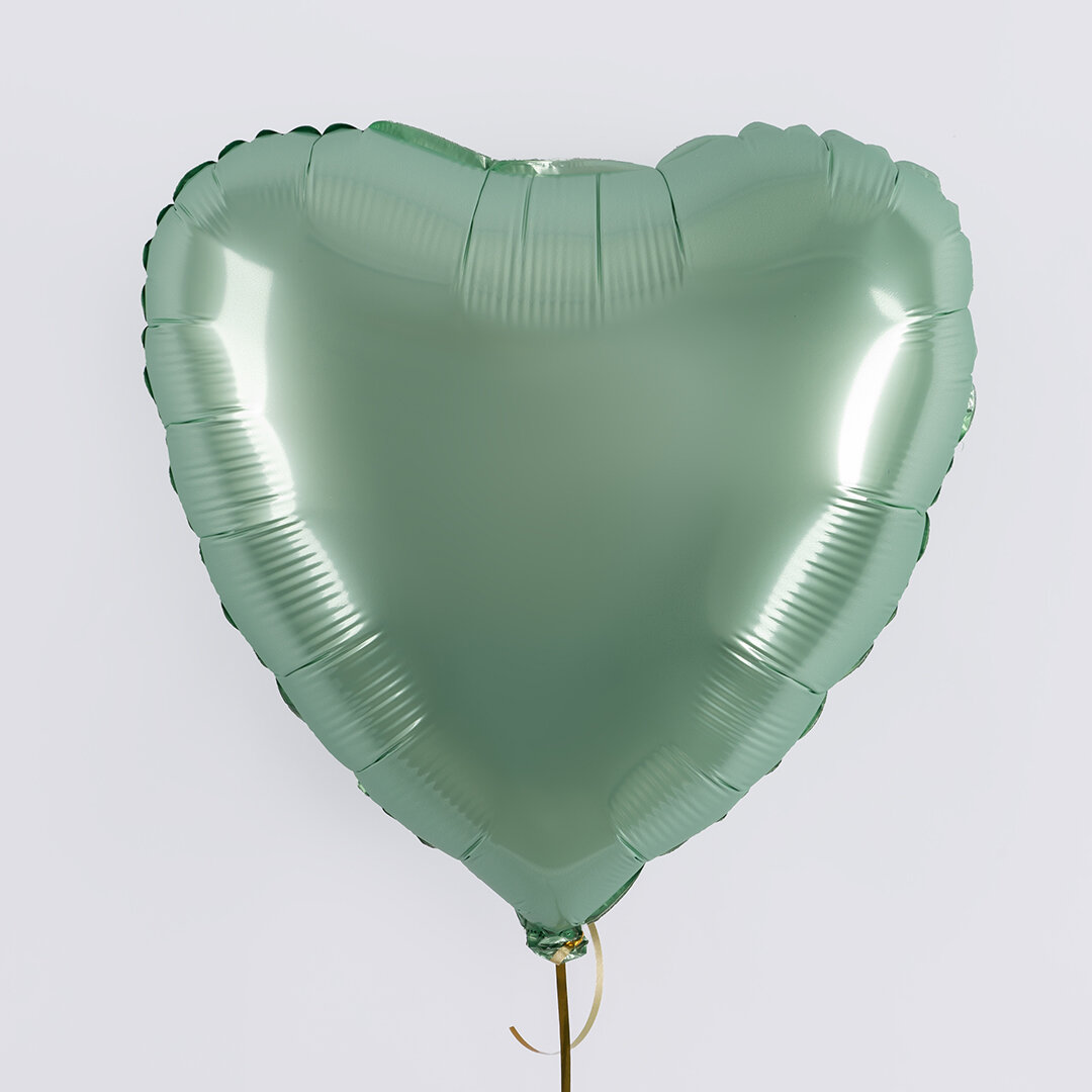 Воздушный шар Grabo 18', 46 см, сердце, мятная глазурь, сатин