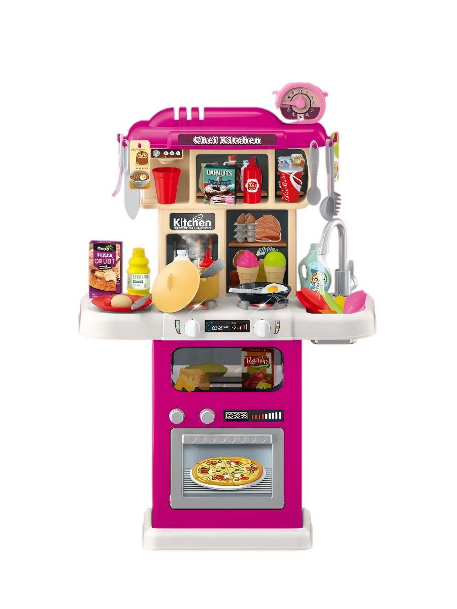 Игрушечная кухня Amore Bello JB0213282, с водой, паром, розовая, пластик