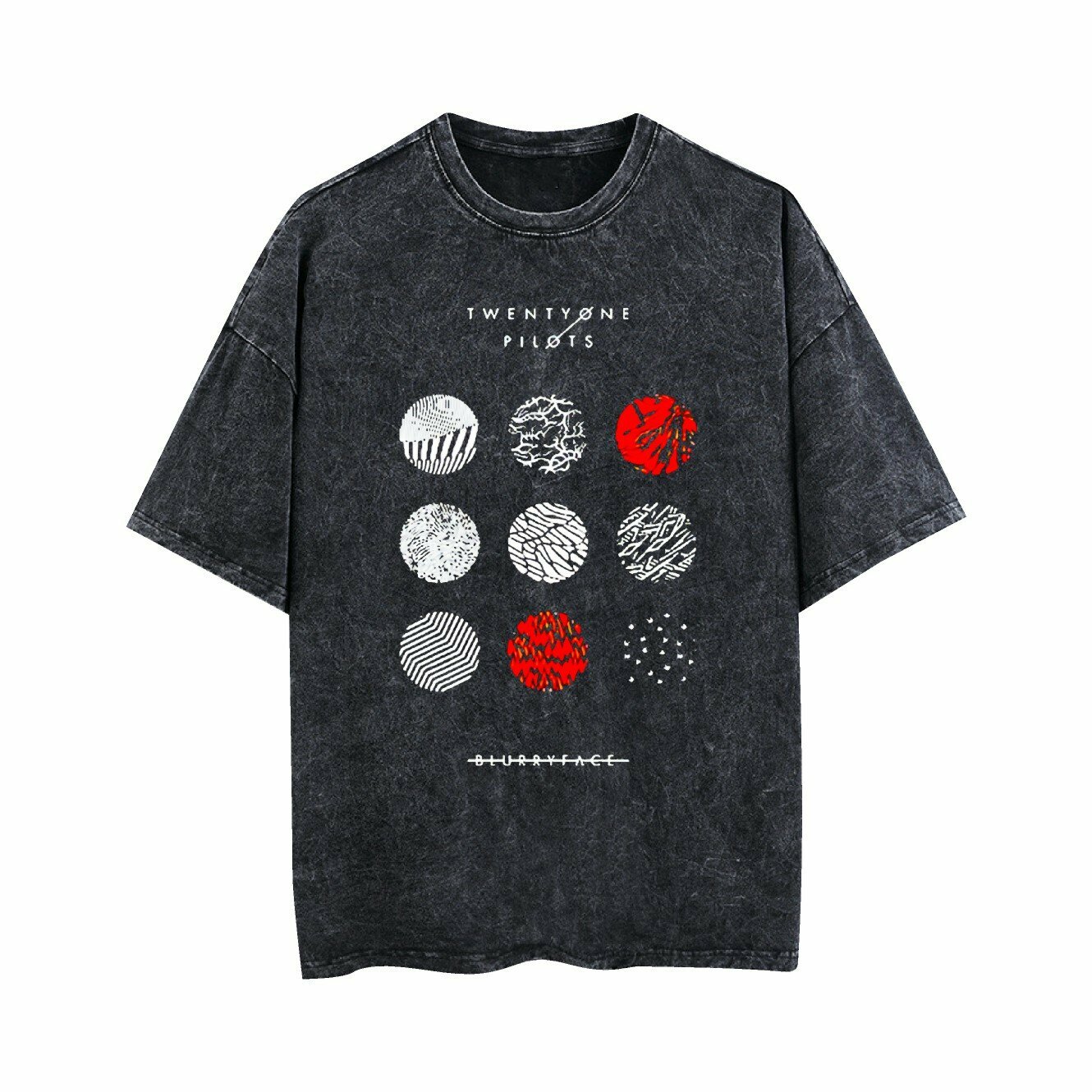 Футболка Twenty One Pilots Blurryface Черный ретро-костюм с коротким рукавом