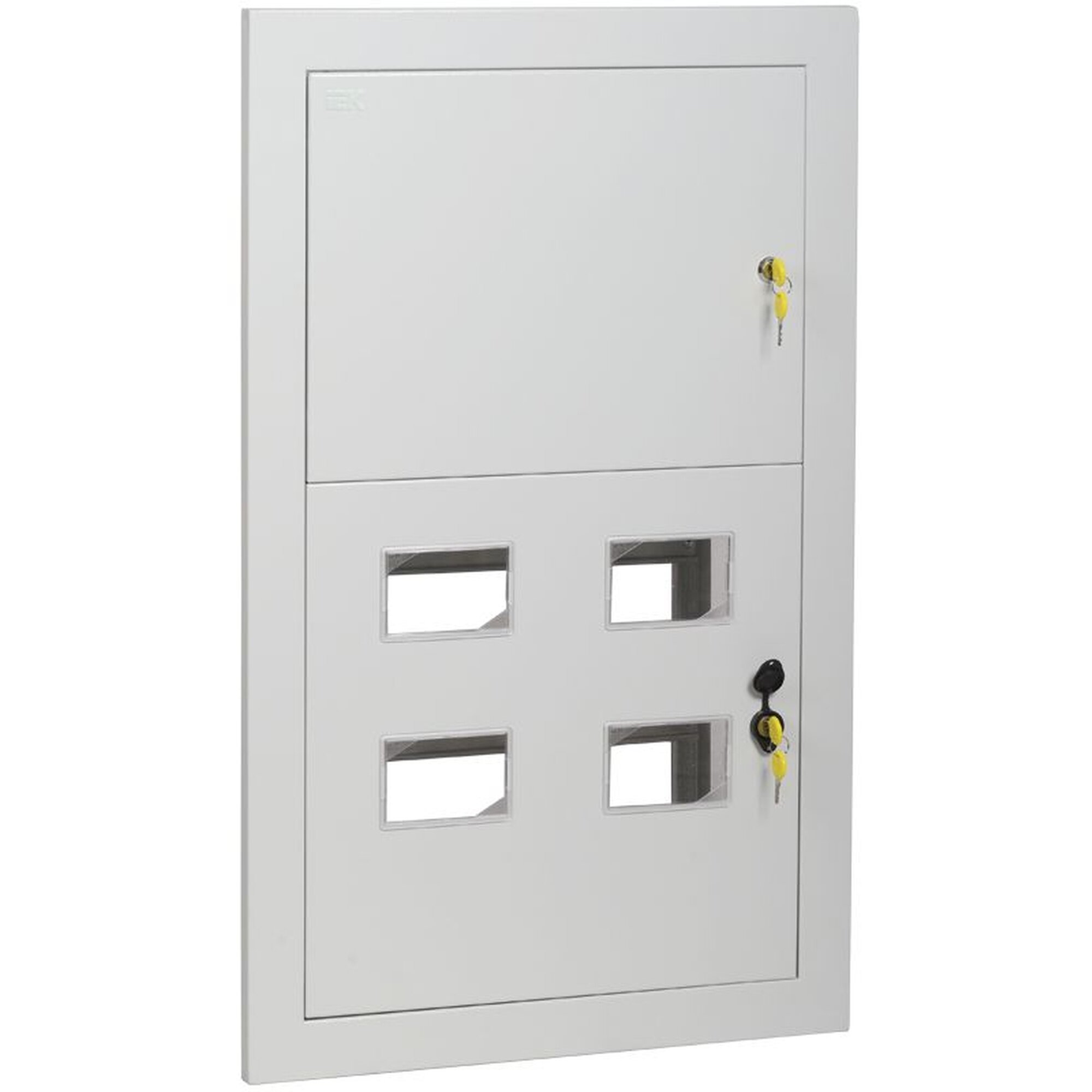 Корпус металлический IEK ЩЭ-4-2 36 УХЛ3, щит этажный, встраиваемый, 4 ряда, 40 модулей, IP31, серый