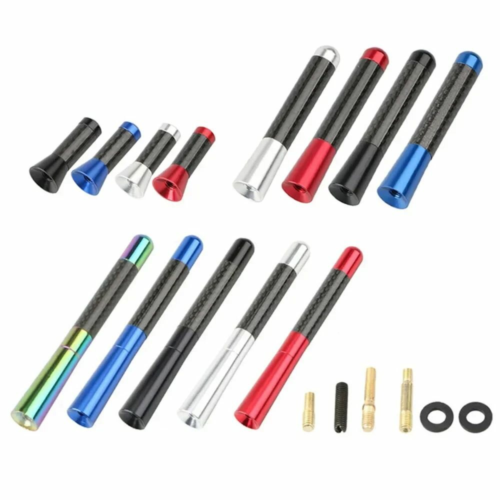 Автомобильные аксессуары, антенна, сигнальная антенна из углеродного волокна, антенна для автомобильного радиоприемника, металлические, алюминиевые, короткие, длинные, декоративные антенны