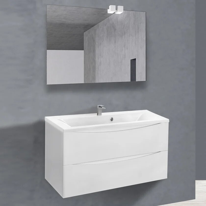 Мебель для ванной комнаты Vincea Mia 90 белая глянцевая