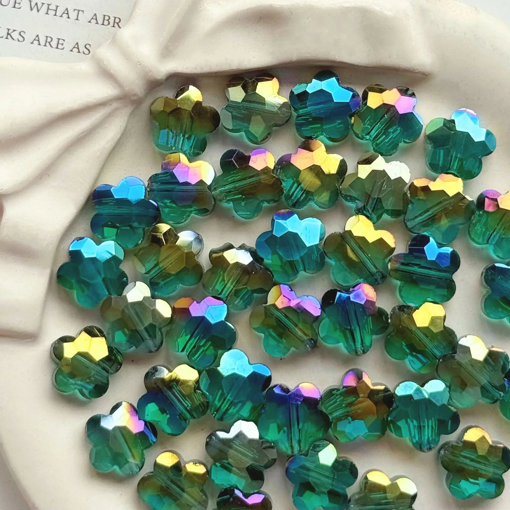 Хрустальные стеклянные бусины с цветком 10 мм 10