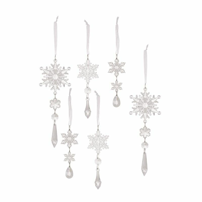 1 набор из 6 рождественских украшений, подвеска в виде снежинки
