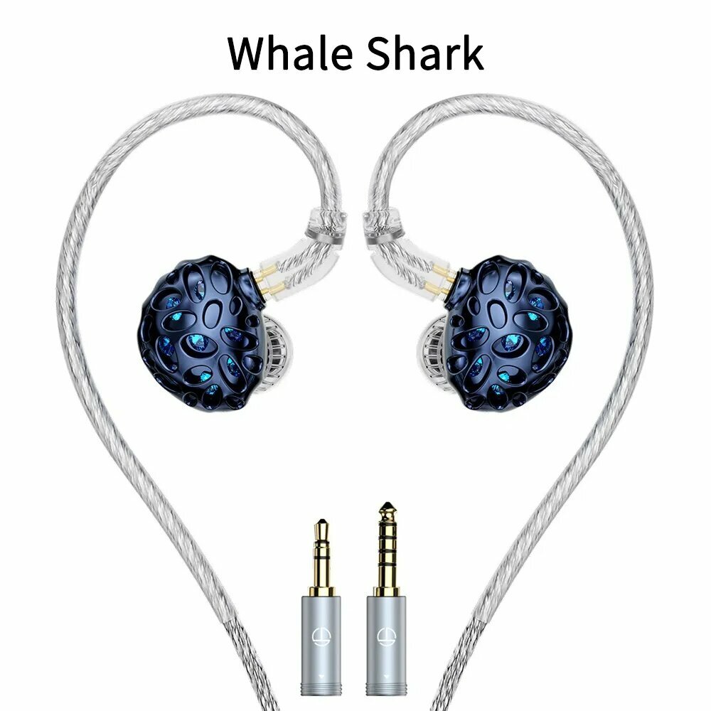 Наушники TRN Whale Shark, HiFi, 3 DD + 1 Planar, проводные, 4.4 mm, съемный кабель
