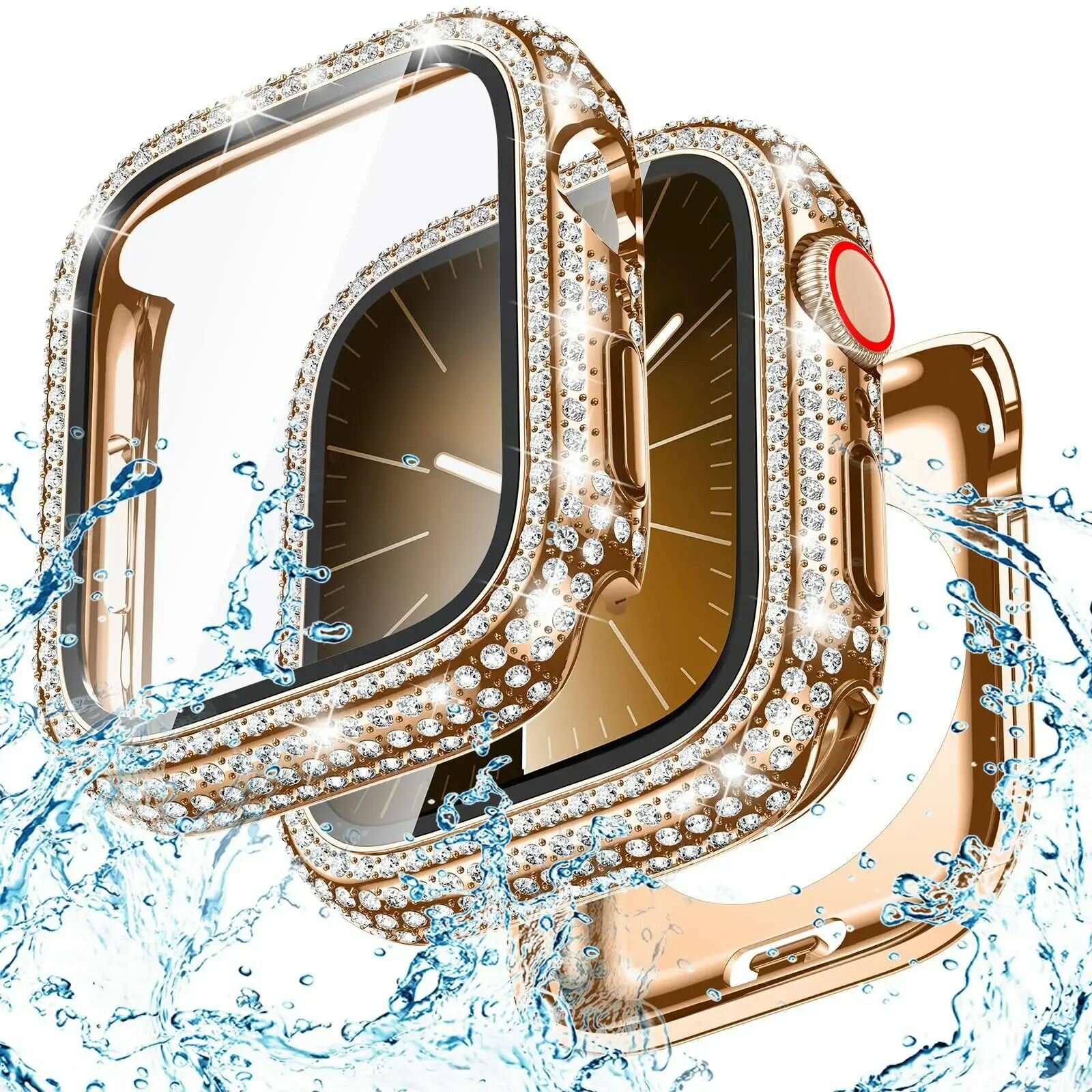 PC Diamond Bumper Защитная пленка для экрана для Apple Watch Case 45 мм 44 мм 40 мм 41 мм Серия 10 46 мм 42 мм 9 8 7 5 6