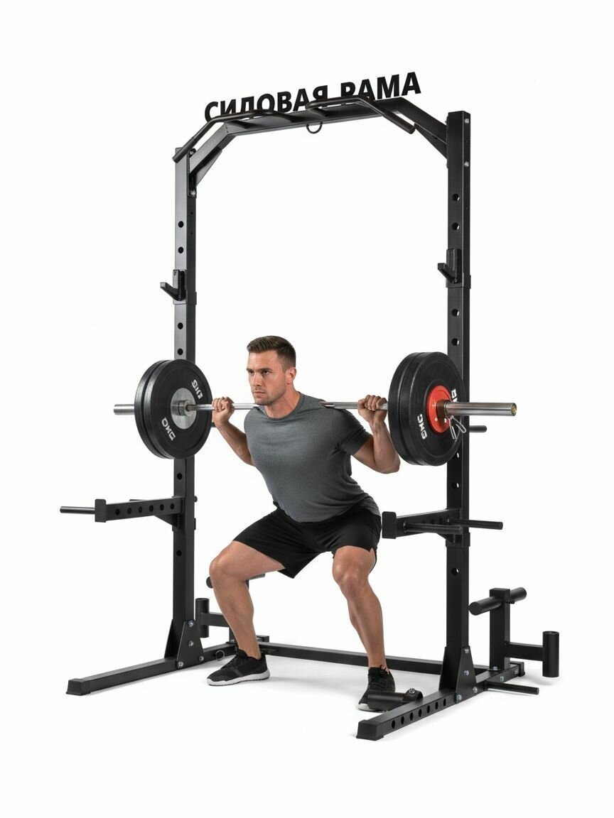 Турник напольный с держателями для штанги, силовая рама для приседа со штангой, страховка для приседа и жима лежа