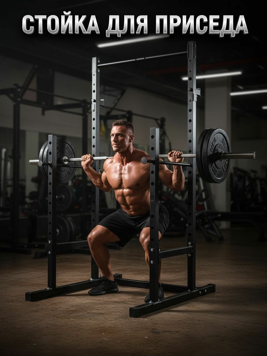 Турник напольный с держателями для штанги, стойка для штанги для приседа, страховка для приседа и жима лежа
