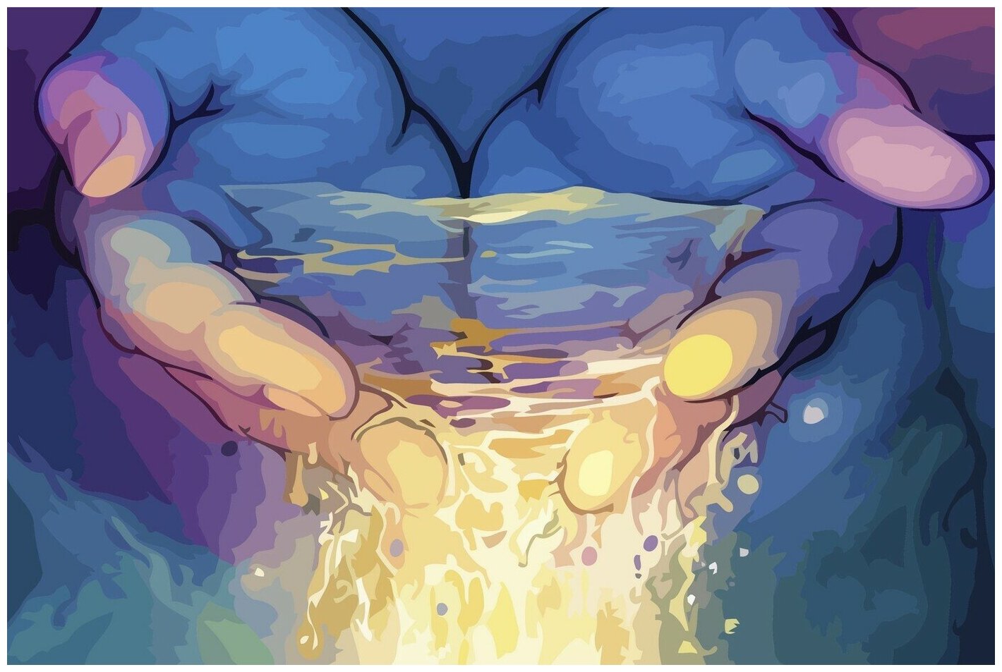 Картина по номерам на холсте эзотерика души тела космоса провидения таинств йога - 1648