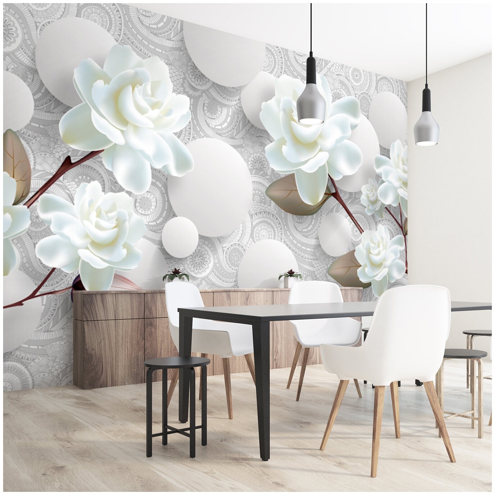 Фотообои / флизелиновые обои 3D розы на ажурном полотне 3,06 x 2 м