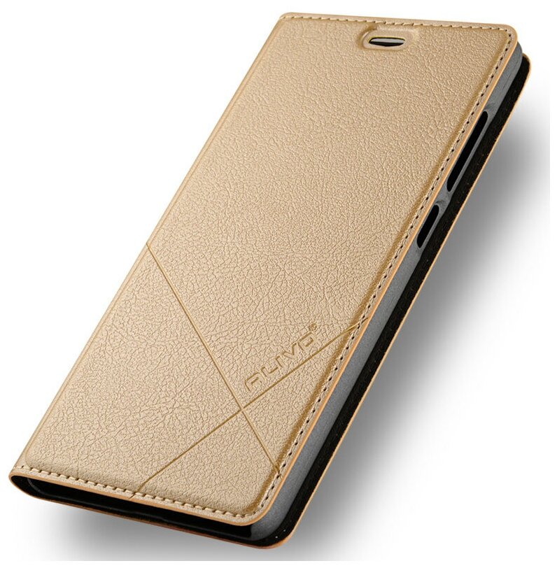 Чехол-книжка MyPads для iPhone 4/4S водоотталкивающий с мульти-подставкой на жесткой металлической основе золотой