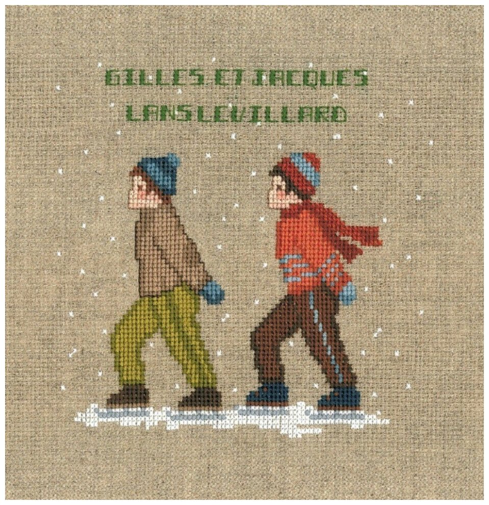 Набор для вышивания Le Bonheur des Dames #2323 Deux Patineurs (Два фигуриста), Счетный крест, 12 х 15 см