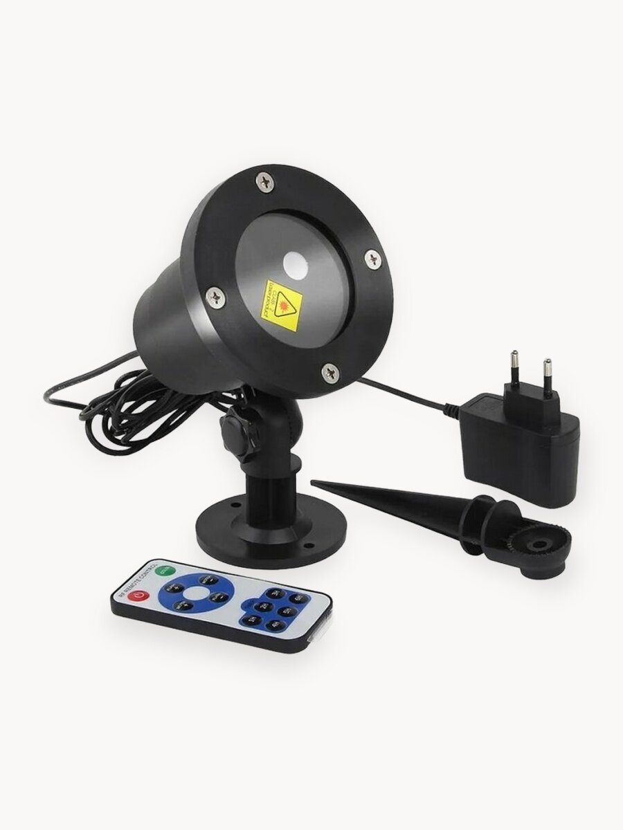 Уличный лазерный проектор с пультом управления Outdoor Waterproof Lite / Новогодний лазерный проектор для дома и улицы