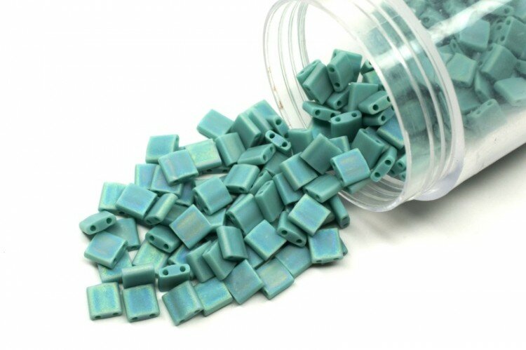 Бисер японский MIYUKI TILA #0412FR бирюза, матовый радужный непрозрачный, 5 грамм