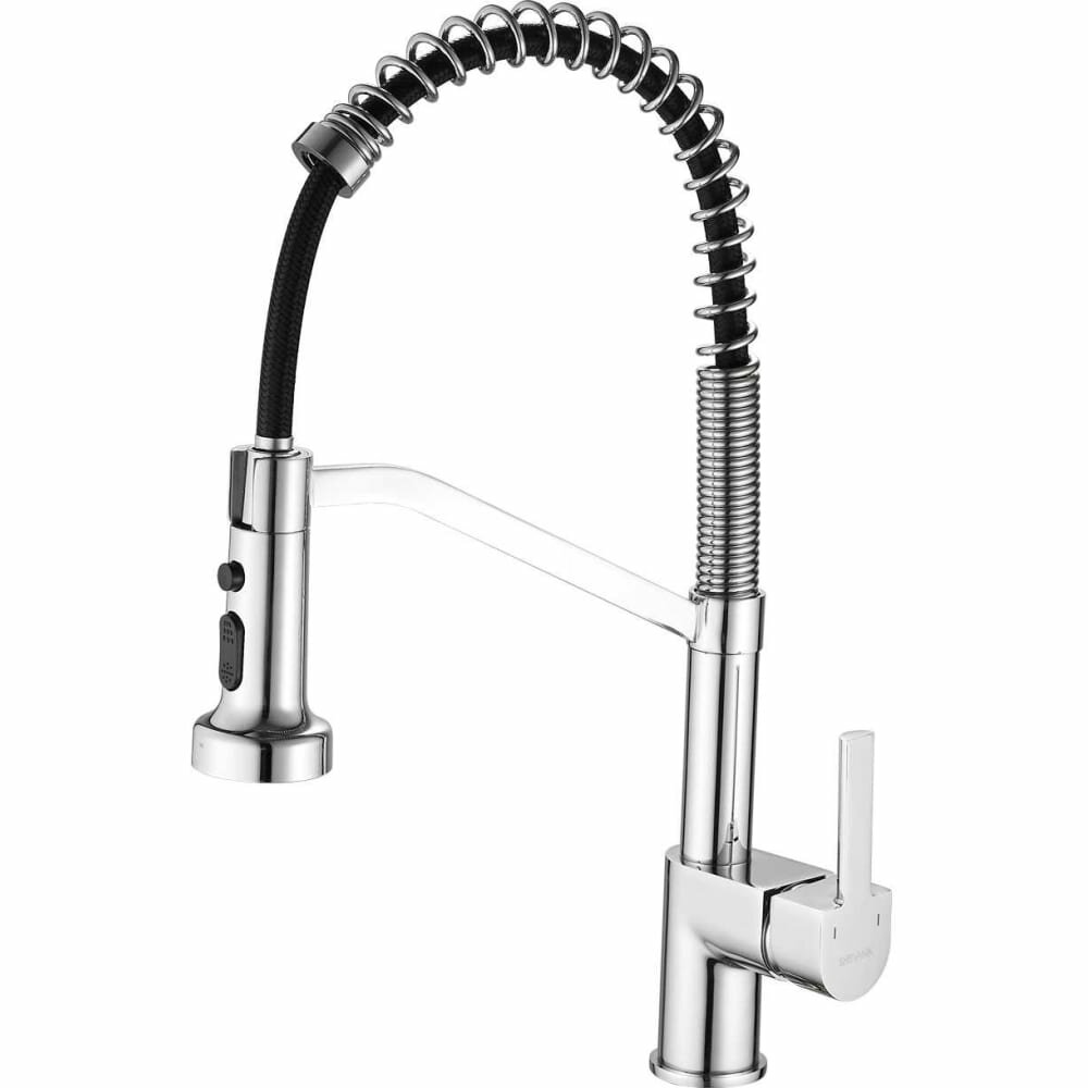 Пружинный смеситель для кухни SHEVANIK с выдвижной лейкой, хром S963