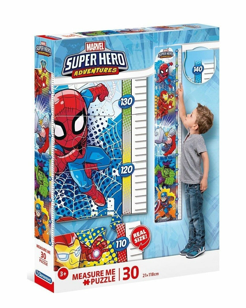Clementoni. Пазл 30 "Измерь меня. Marvel Супергерой" для развития памяти и внимания
