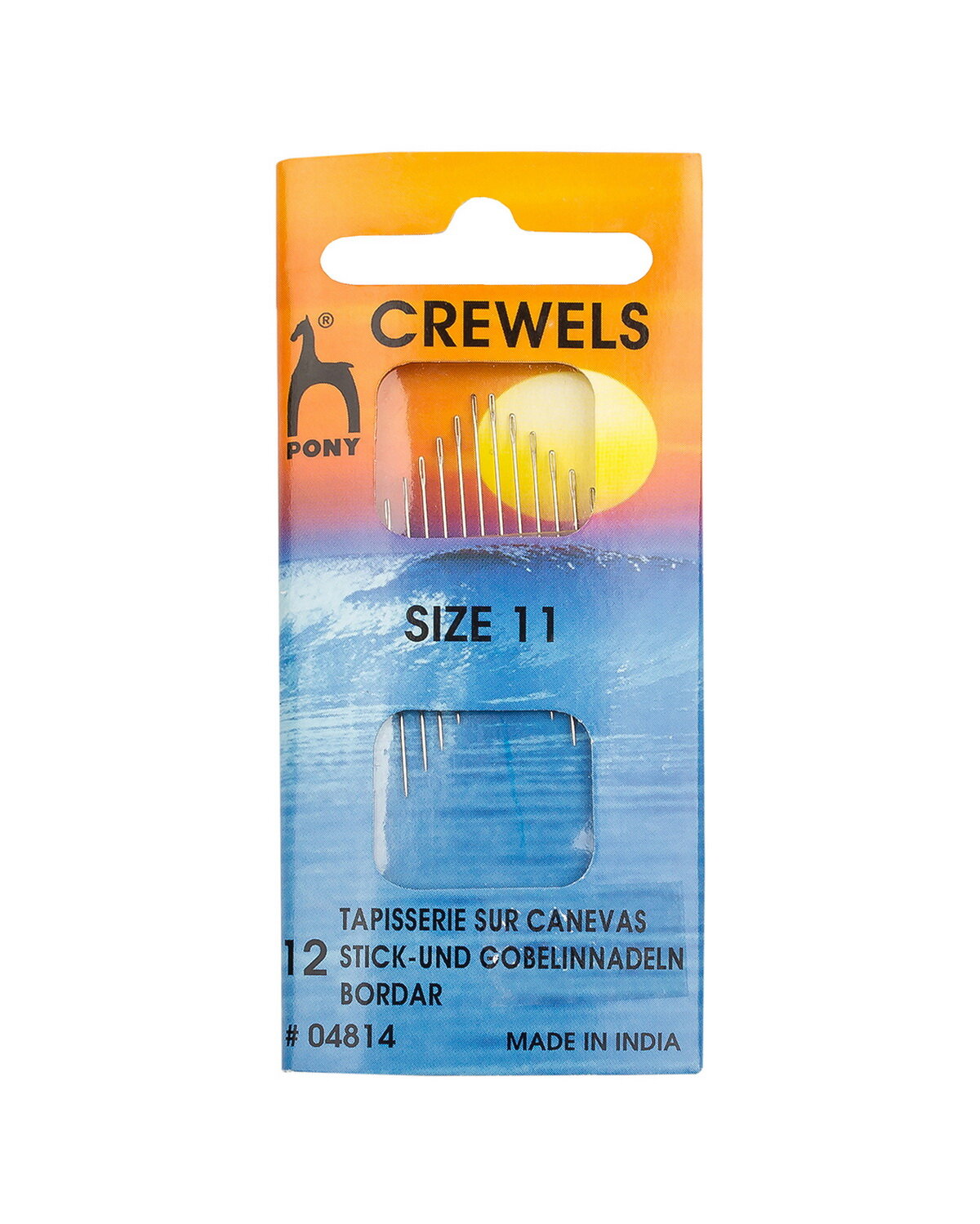 Иглы Pony 11 размера для бисера, длина иглы 31 мм, диаметр иглы 0,36 мм, 12 шт