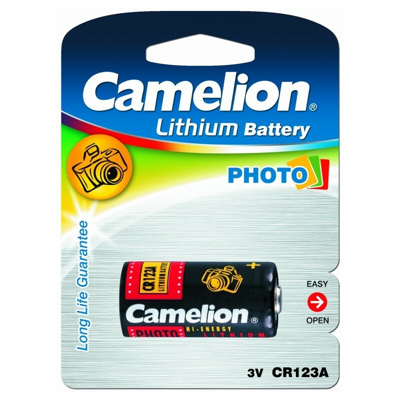 Camelion Lithium CR123A BL-1 (CR123A-BP1, батарейка фото,3В), цена за 1 шт.