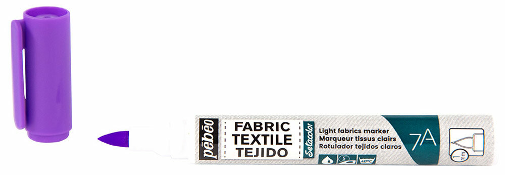 Маркер для светлых тканей "PEBEO" 7A Light fabric 1 мм кисть 803474 Флуоресцентный фиолетовый