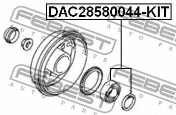 Подшипник ступичный задний (28X58X44) ремкомплект (OPEL AGILA-A 2000-2008 OPEL AGILA-B 2008- SUZUKI, DAC28580044KIT FEBEST DAC28580044-KIT