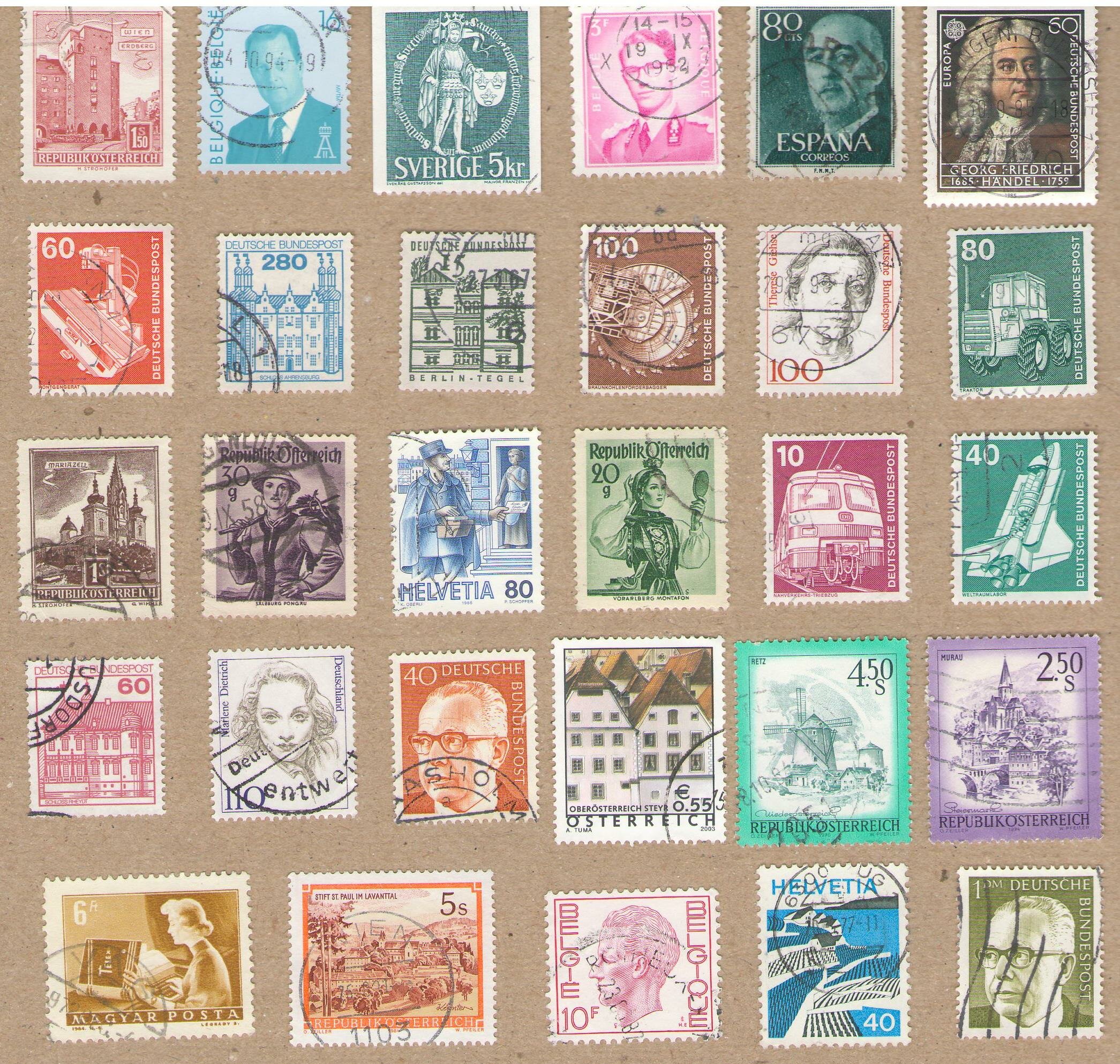 Набор №10 почтовых марок разных стран мира, 29 марок в хорошем состоянии. Гашеные.