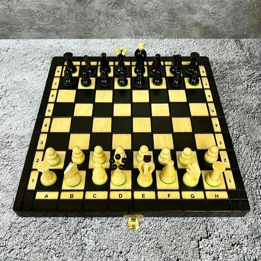 Шахматы 112 "Новые королевские 35" дерево, 35х17.5х5,5 см