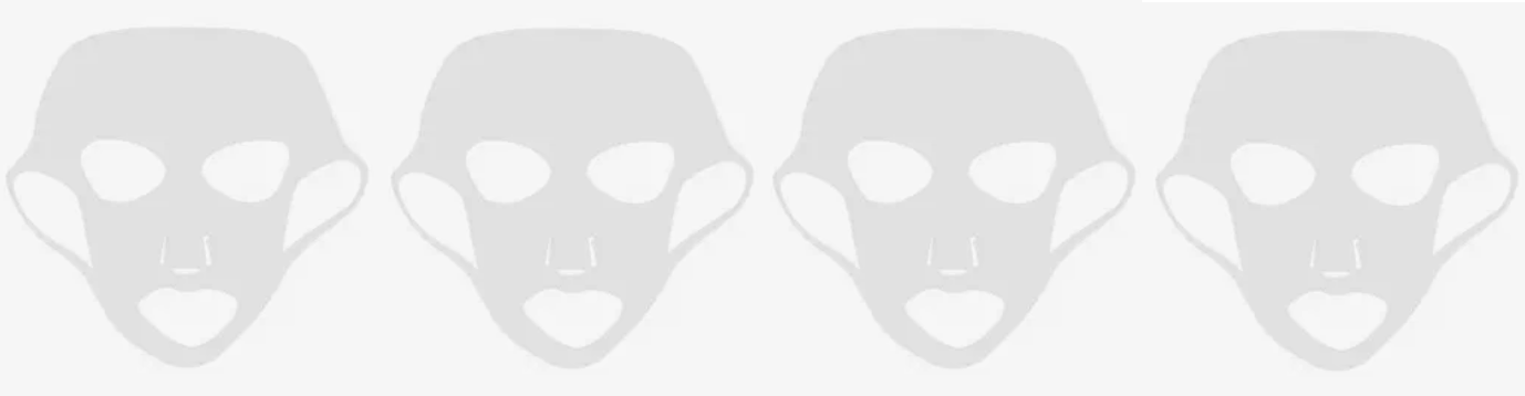 Kristaller Маска для лица, многорозовая, силиконовая, KG-021, белый, 4 шт