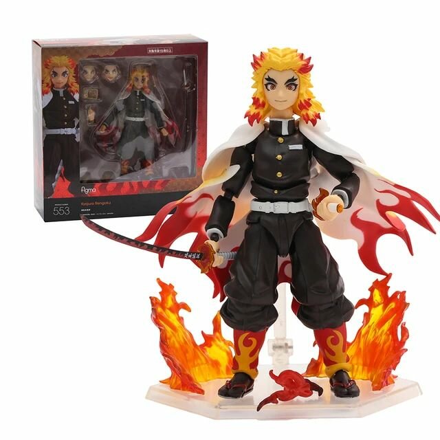Фигурка Клинок рассекающий демонов Кеджуро Ренгоку / Demon Slayer Kyojuro Rengoku figma 553 (14см)